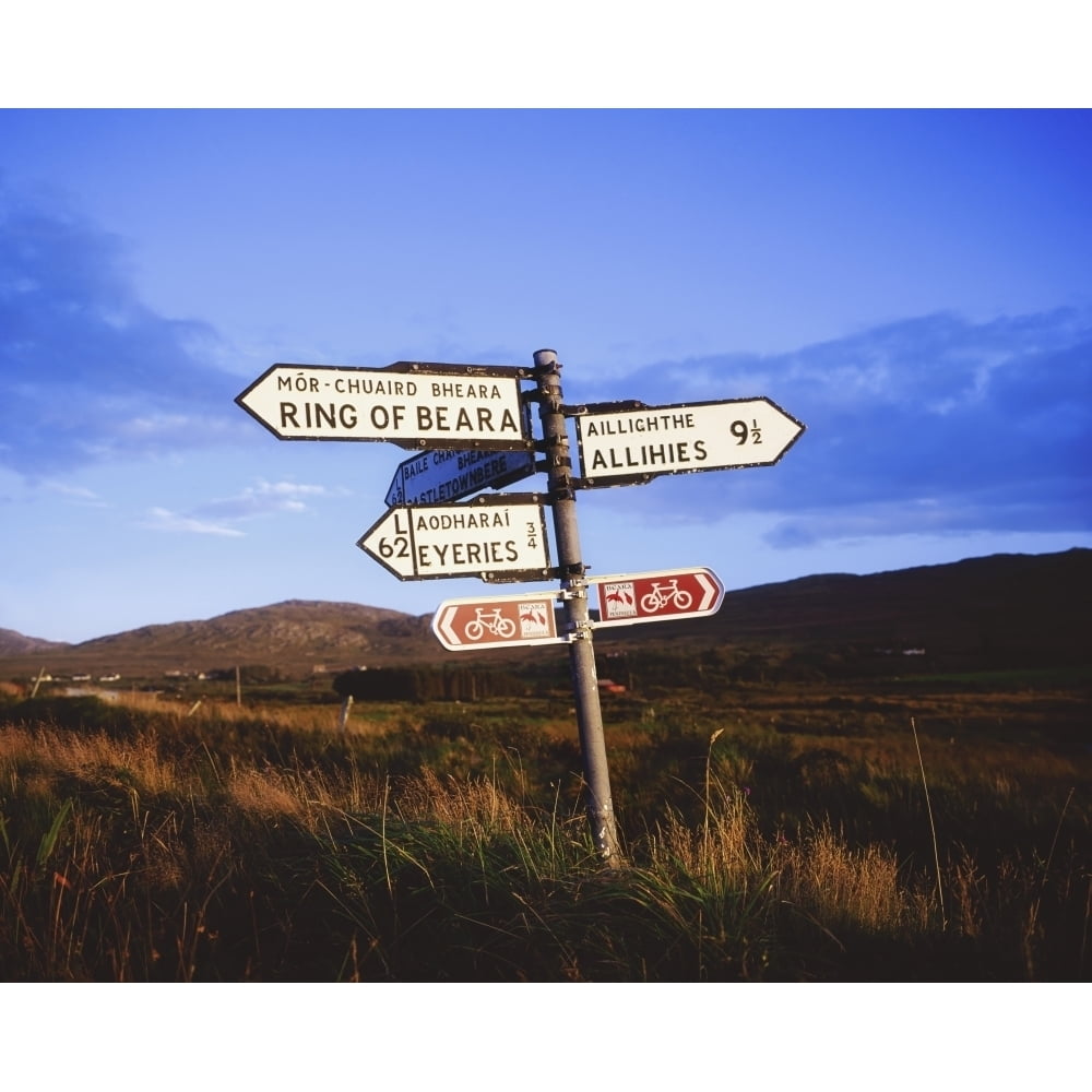 Beara Peninsula County Kerry Ireland; Directional Roadside Sign by The ...