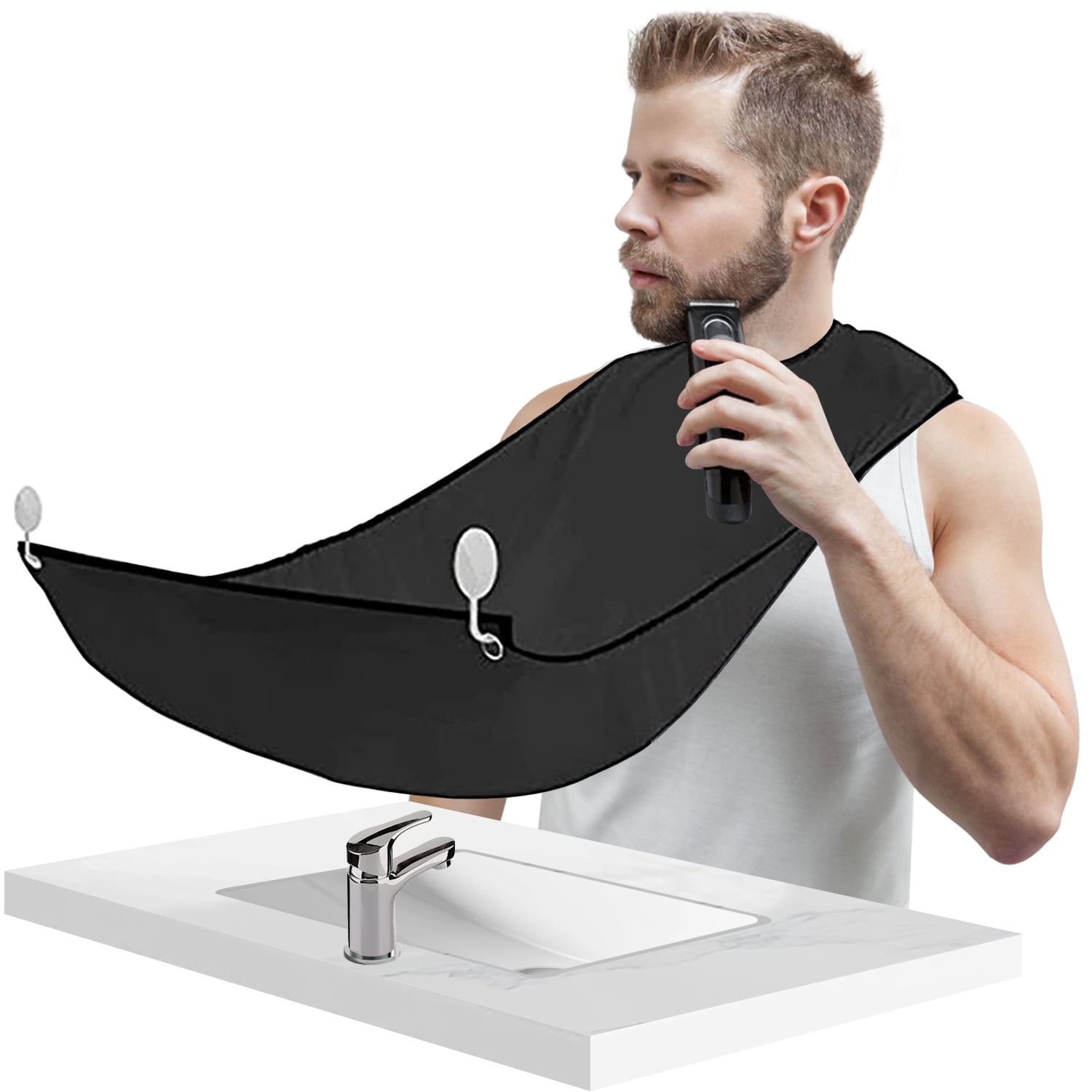 Beard Apron Cape for Men, Non-Stick Beard Bib with Suction Cups ...