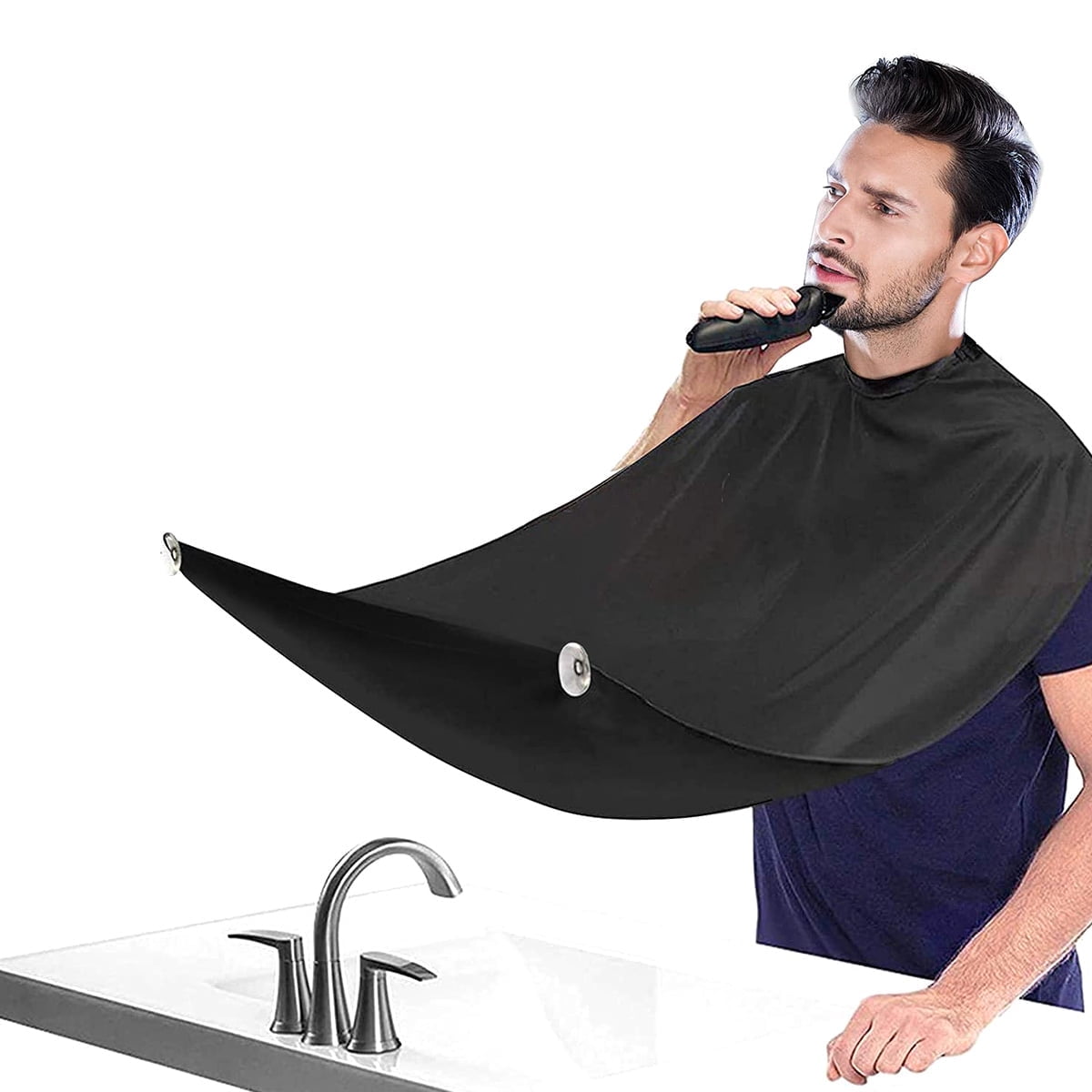 Beard Bib Foldable Anti-Static Beard Apron With 2 Suction Cups Mess ...