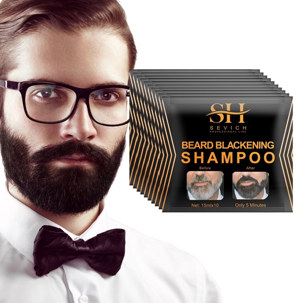 Beard Blackening Shampoo for Men,Instant Natural Black Color, Anti-Hair ...