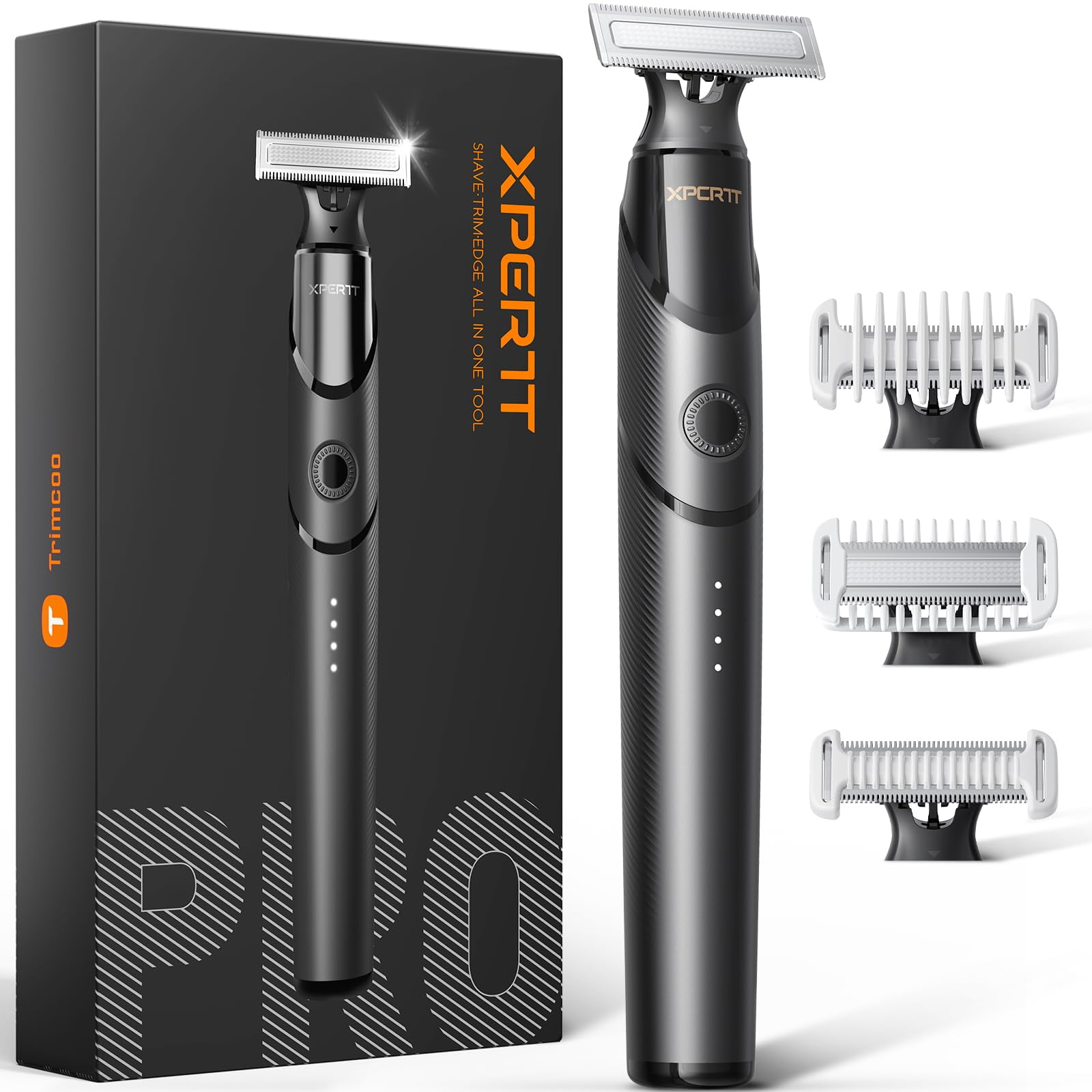 Beard Body Hair Trimmer for Men, All-in-One Electric Shaver with USB-C ...