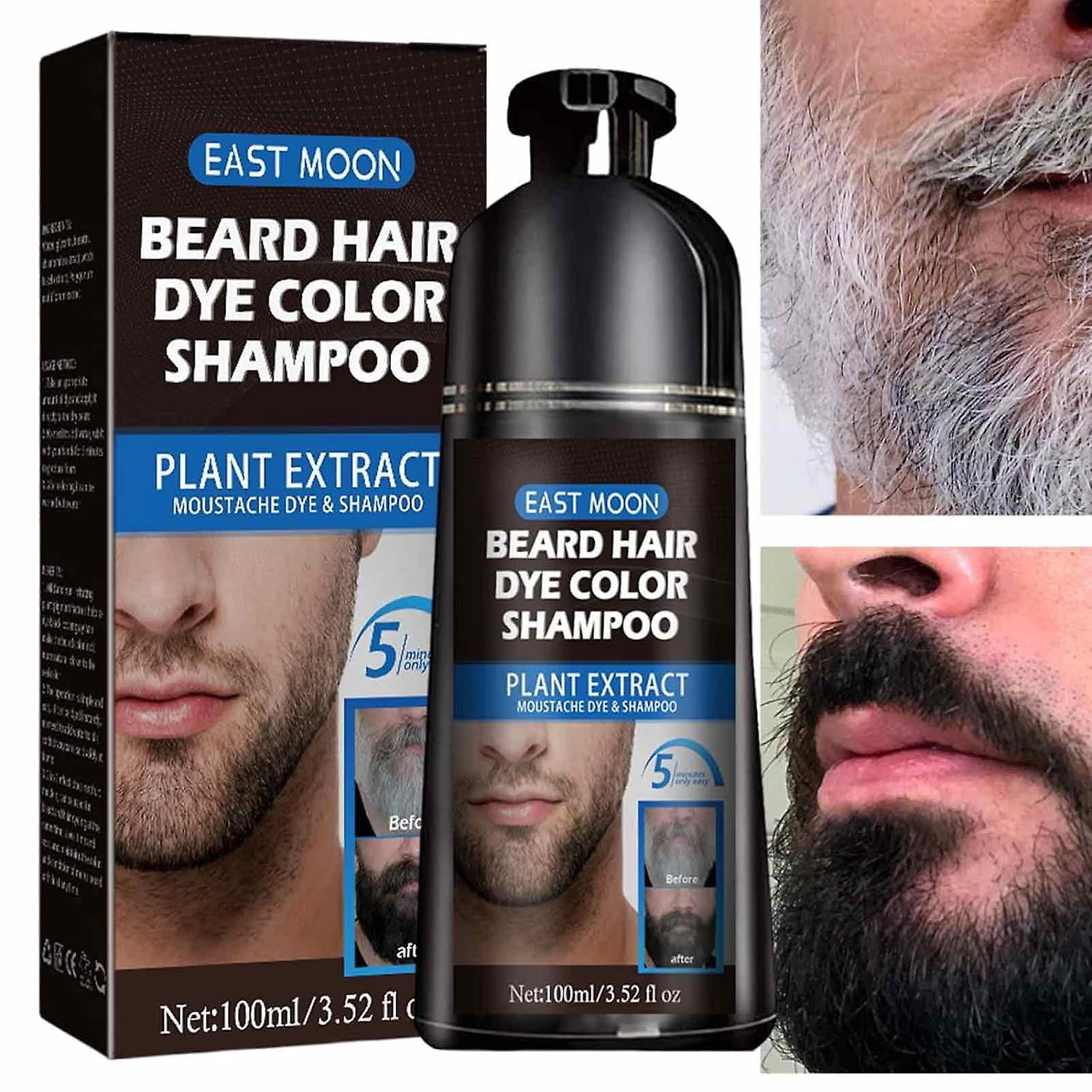 Beard Dye Shampoo For Men, Men Mustache & Beard Dye For Gray Hair To ...