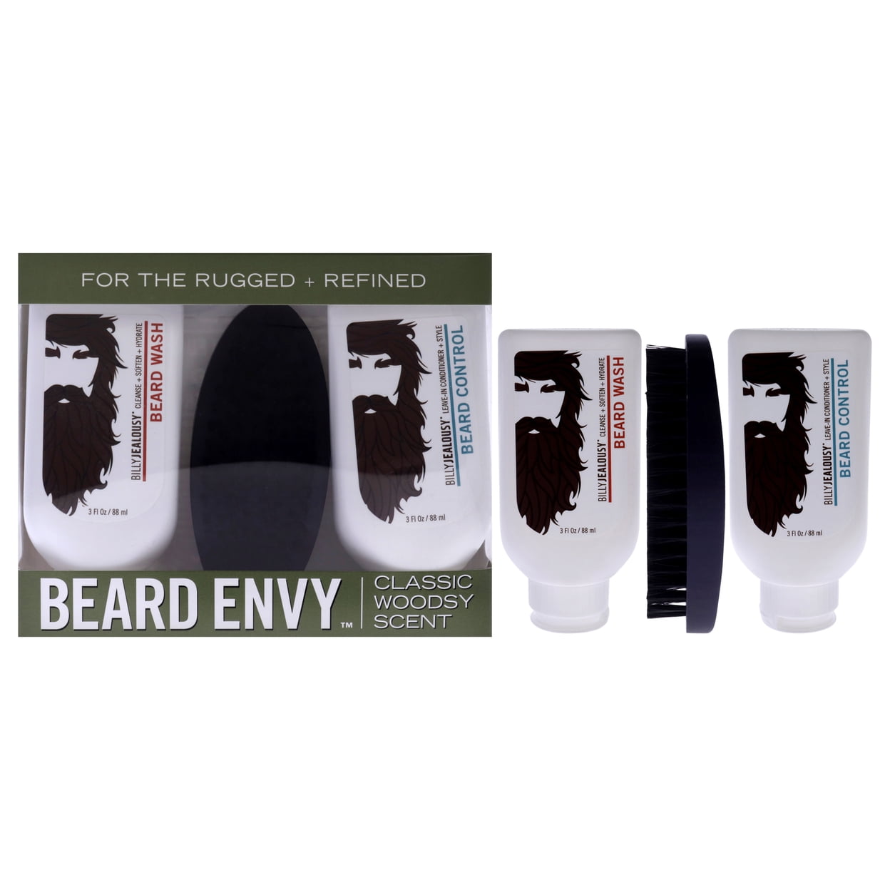 Beard Envy Kit by Billy Jealousy for Men - 3 Pc Kit 3oz Beard Wash, 3oz ...