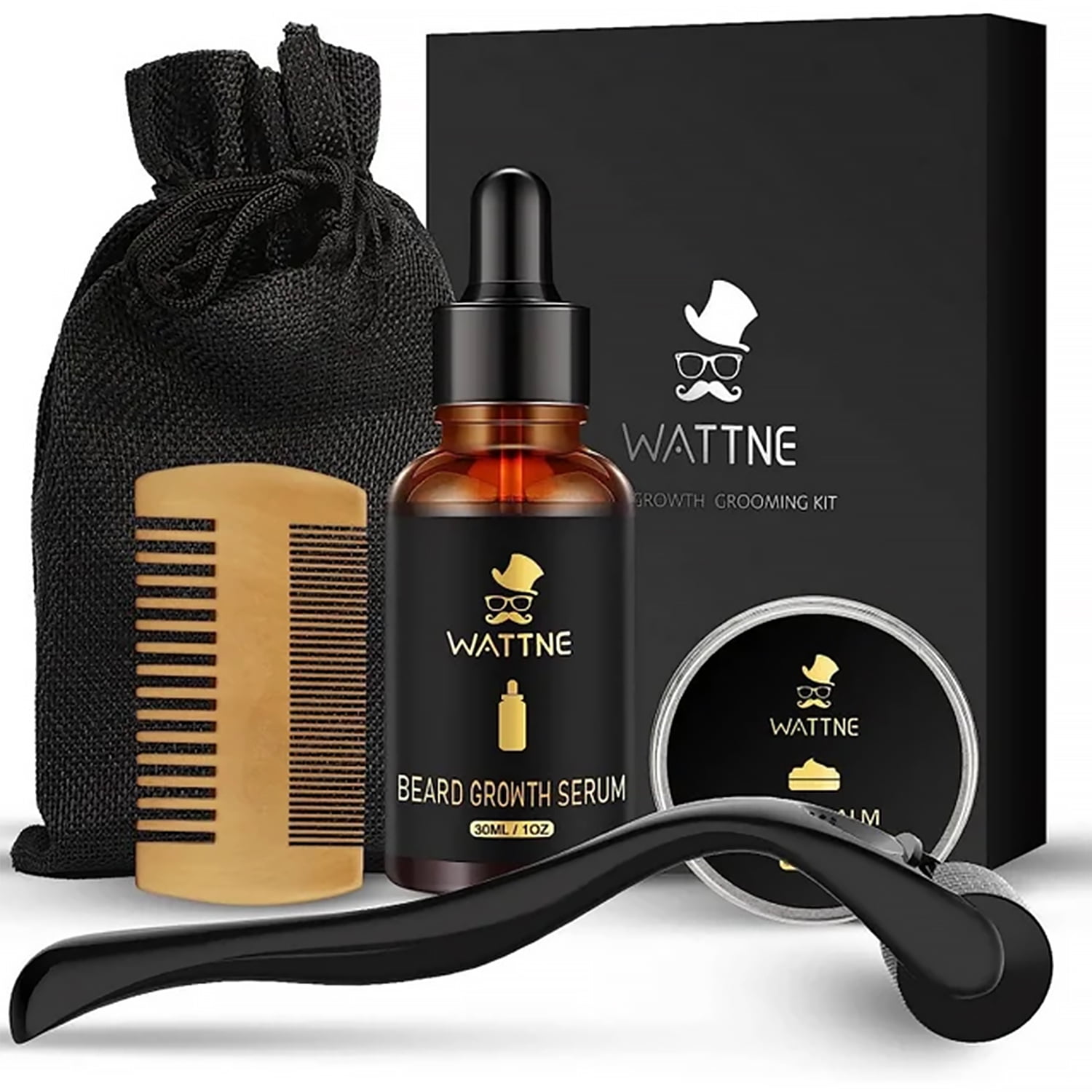 Beard Grooming Kit for Men Gifts, Beard Kit with Beard Serum, Balm ...