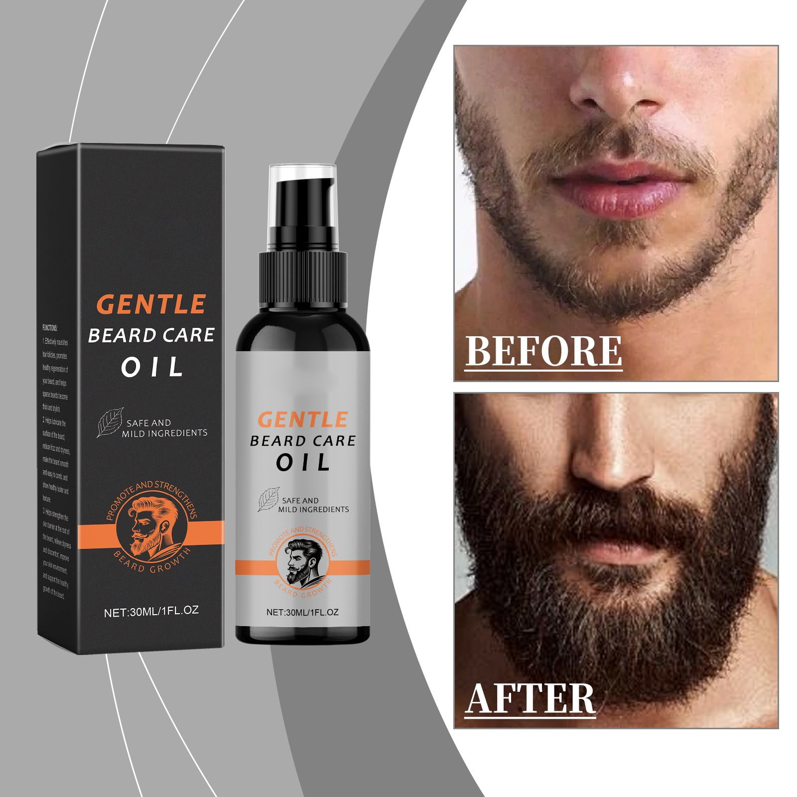 Beard Growth Care Oil - Beard Growth Oil: Moisturizing Growth Dense and ...