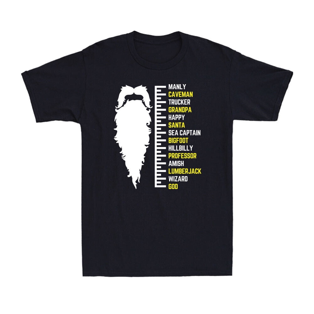 Beard Growth Chart Shirt Funny Geek Slogan Novelty Geeky Gift Men's T-Shirt Halloween Tshirt ...
