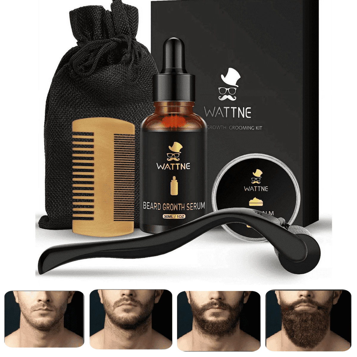 Beard Growth Kit 5 in 1, Beard Roller for Hair Growth for Men,Stimulate ...