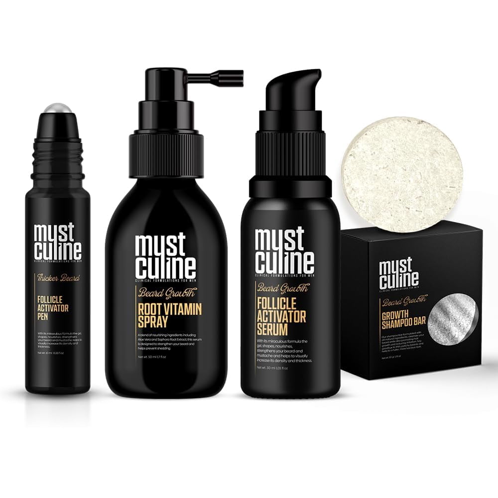 Beard Growth Kit for Men, with Follicle Activator and Pen, Root Vitamin ...