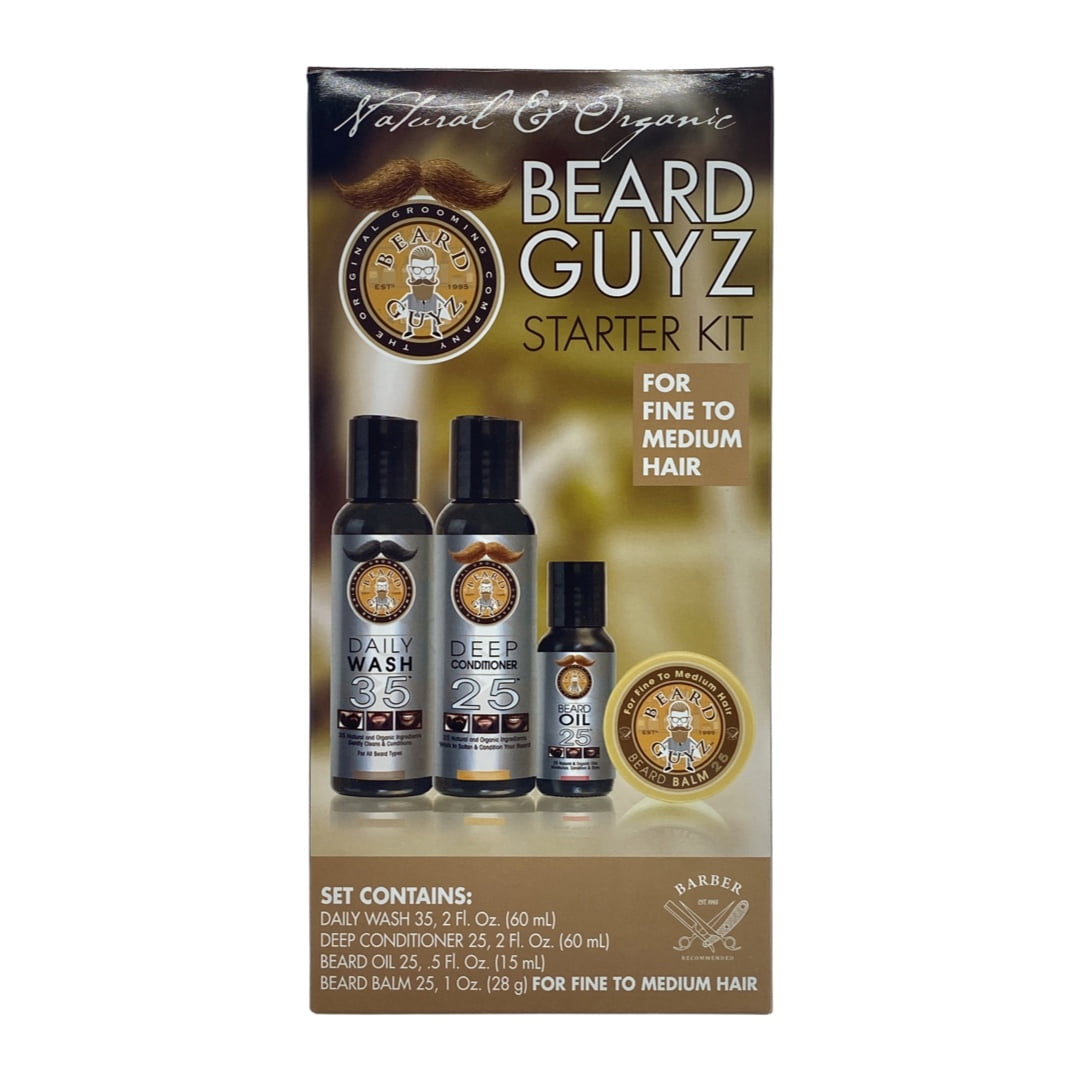 Beard Guyz Natural and Organic Starter Kit 4 Piece Set - Walmart.com