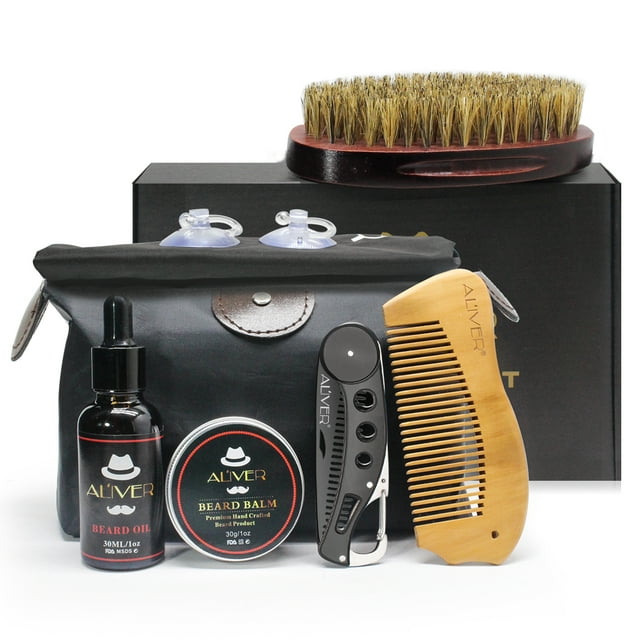 Beard Kit for Men,8-Piece Set with Beard Balm,Oil,Comb,Brushe,Bib ...