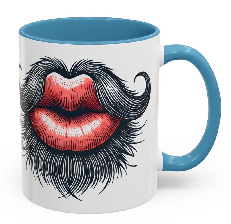 Beard Lips Mug, Mustache Coffee Cup, Quirky Hipster Gift, Vintage ...