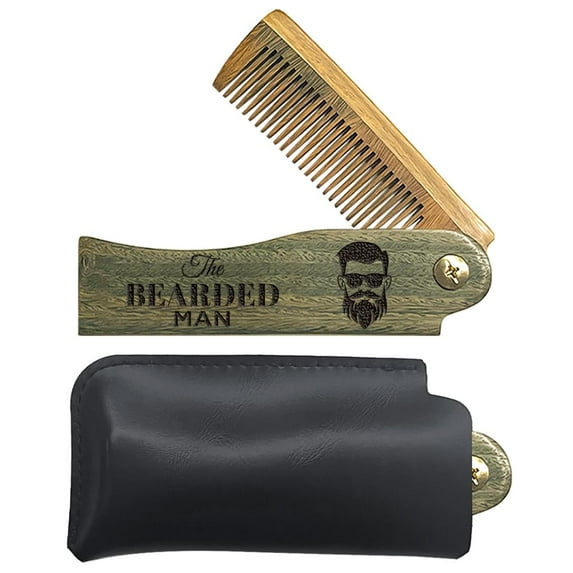 The Beard Man Folding Wooden Comb Foldable Beard Combs Carved Wooden ...