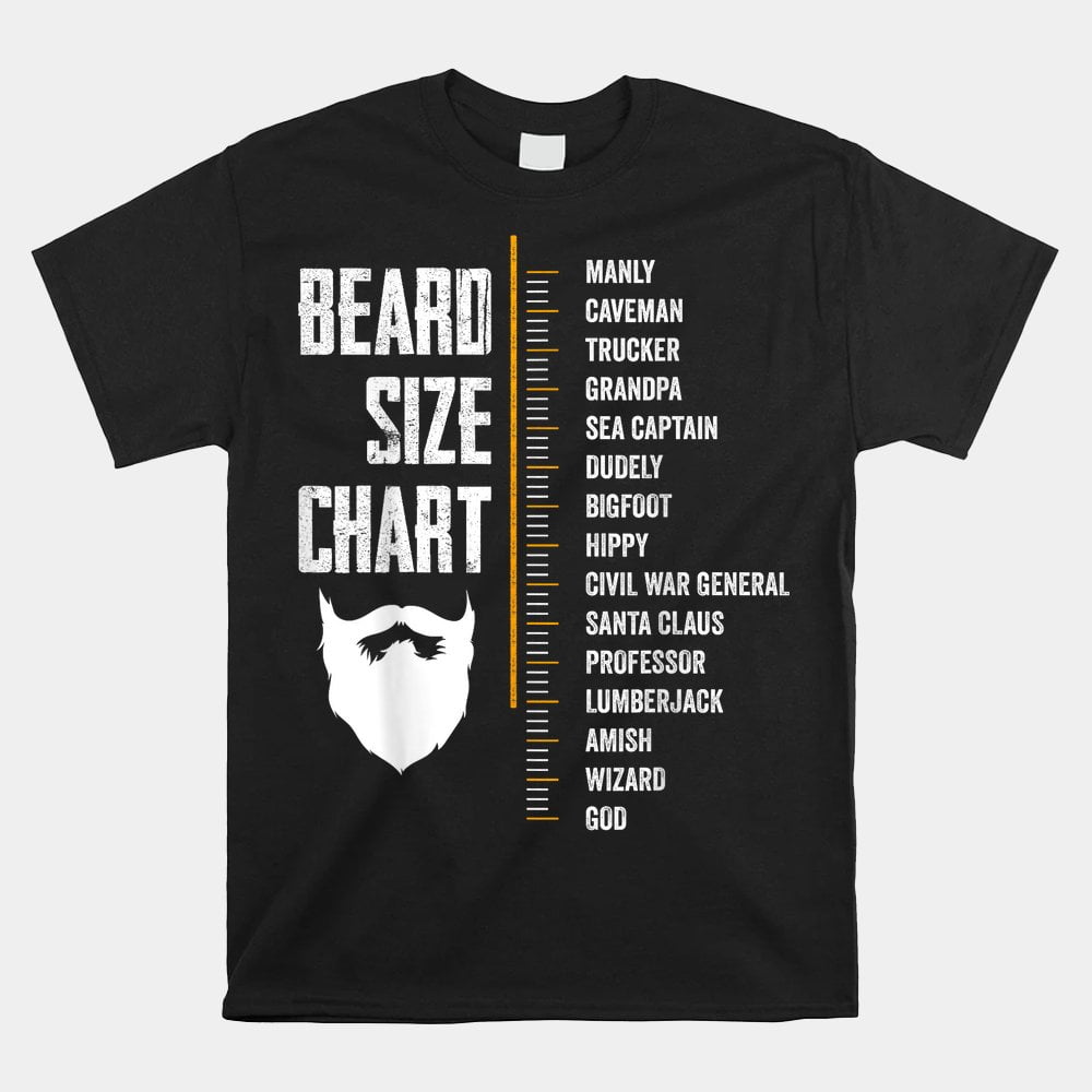 Beard Measurement Funny Growth Chart Men Humor Unisex T-Shirt, up to ...