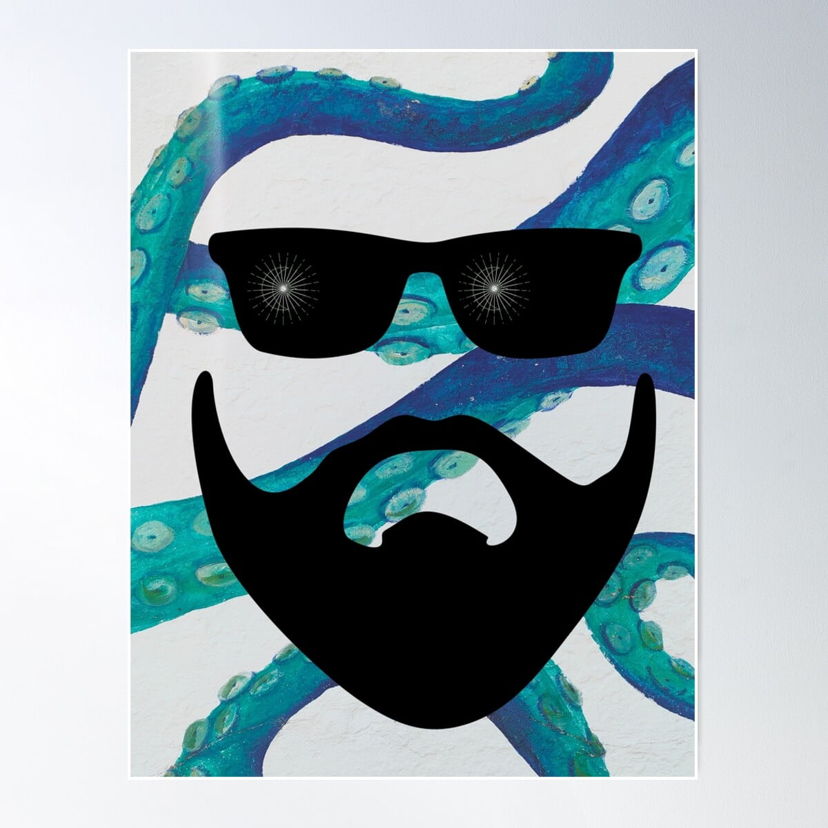 Beard Octopus Poster Wall Art, Modern Wall Decor For Living Room ...