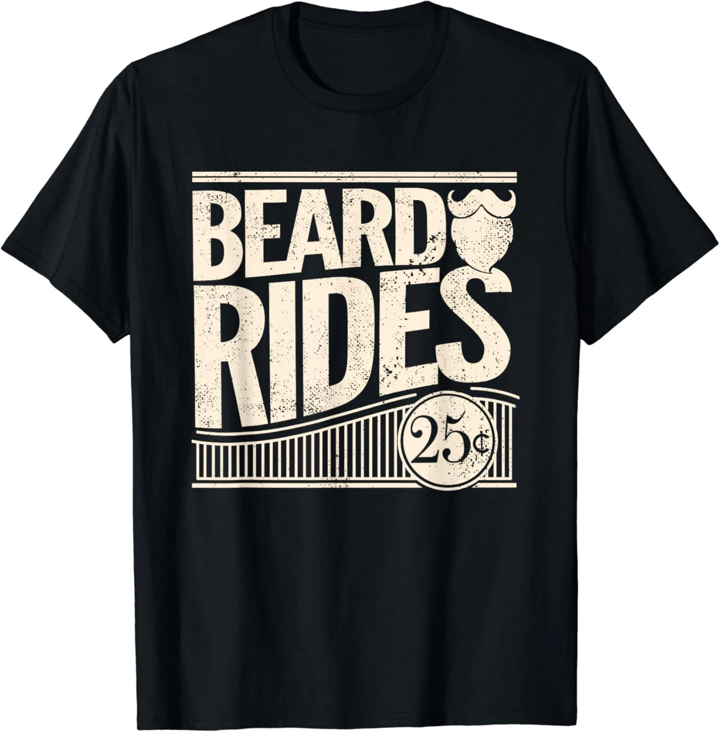 Beard Rides Funny Vintage Distressed Mens Beard Gift Unisex T-Shirt ...
