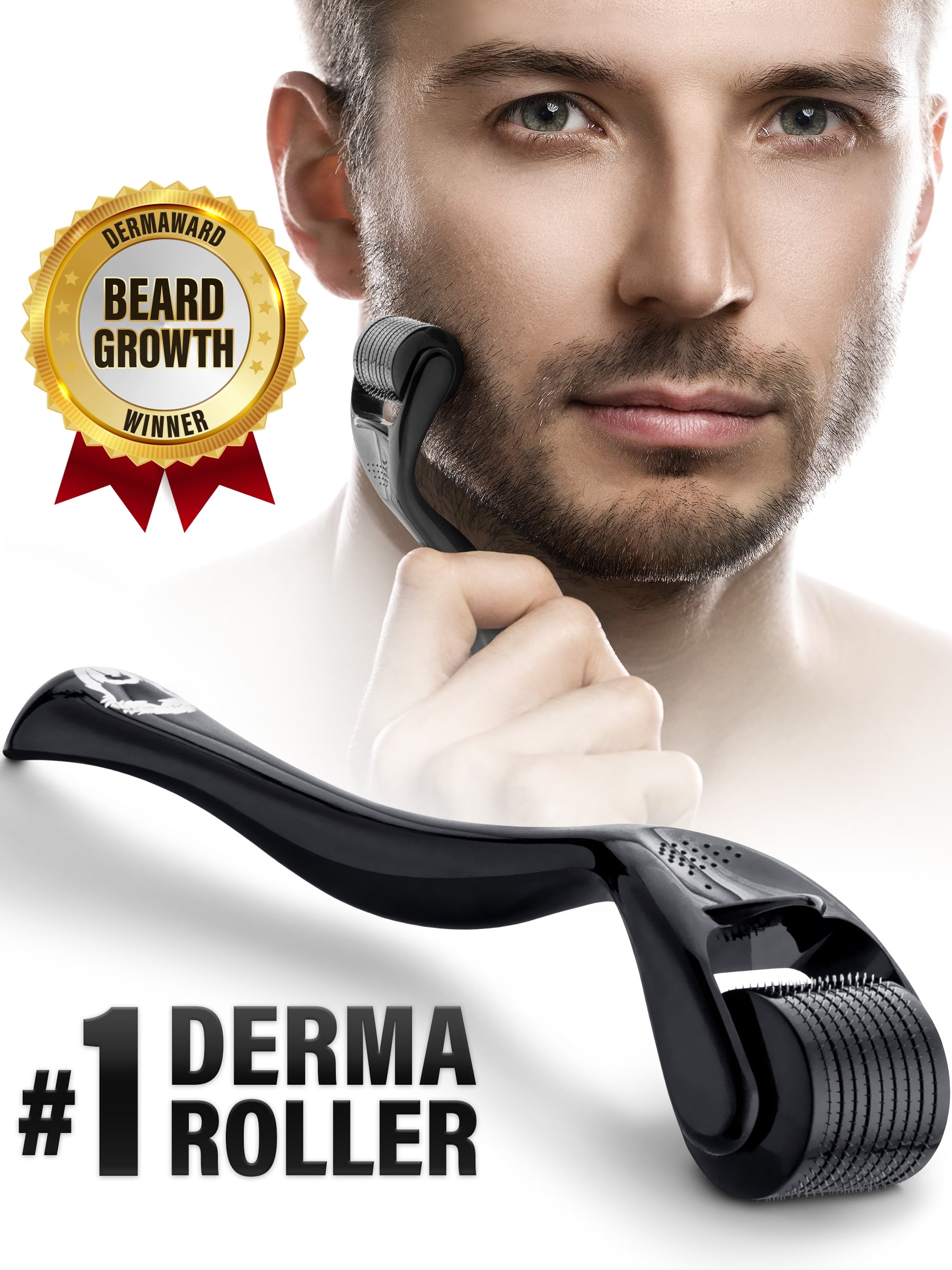 King Leonidas Advanced Beard Roller for Men, 0.25mm, 540 Micro-Needles ...