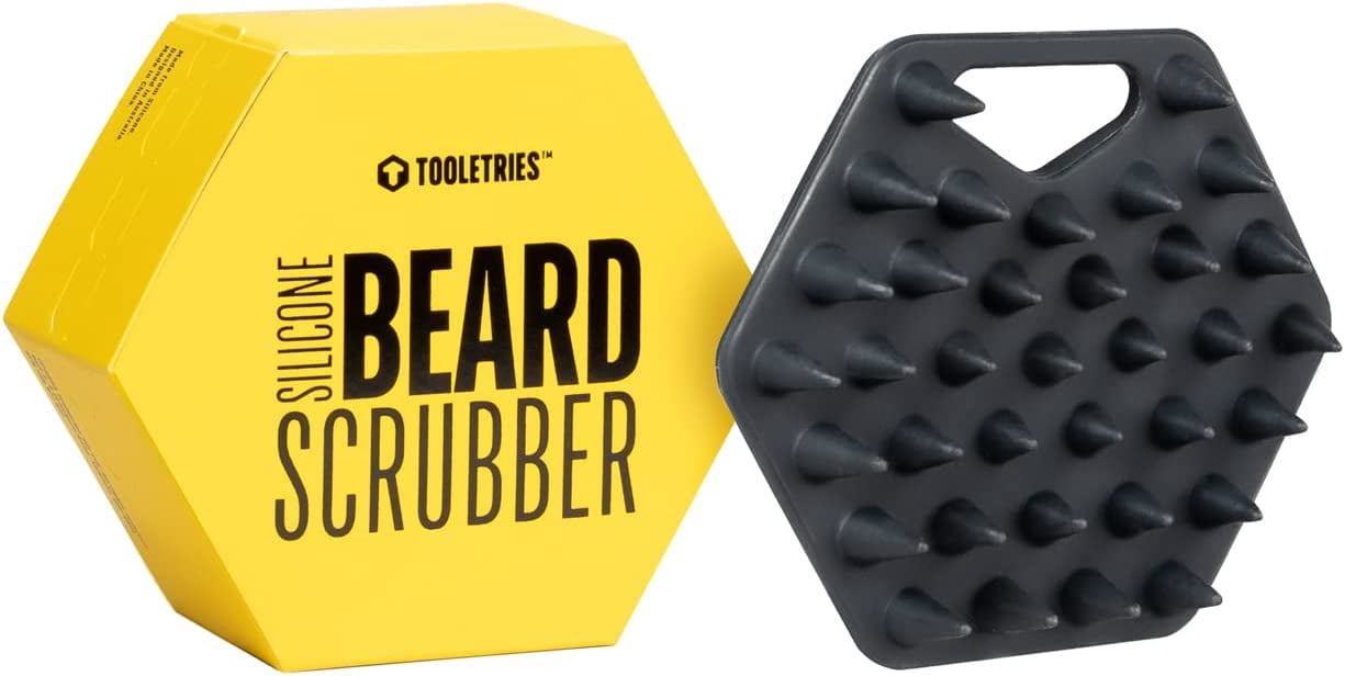 Beard Scrubber - Silicone Beard Brush & Exfoliator for Men, Deep Cleans ...