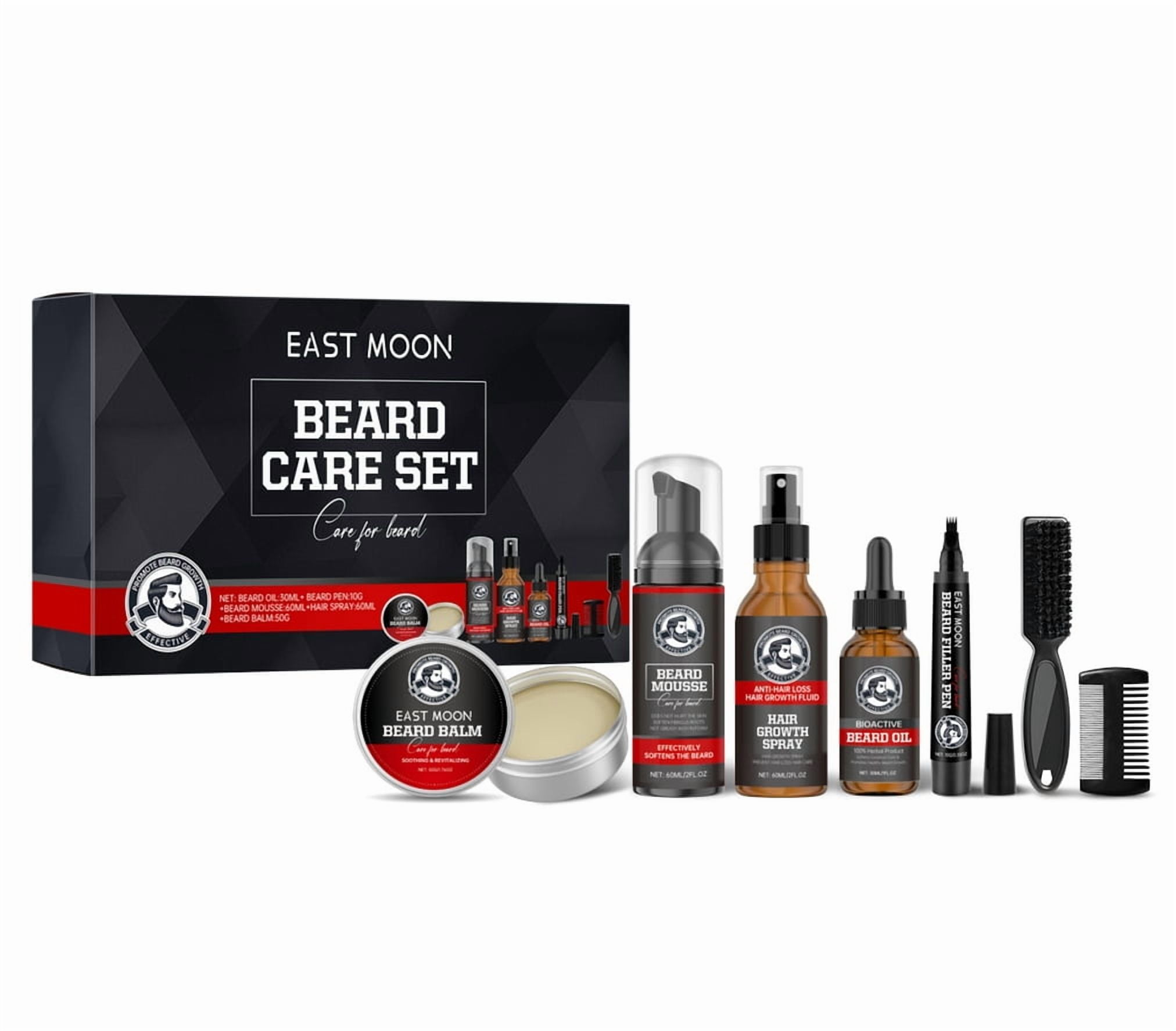 Beard Set for Men: Gentle Cleaning, Moisturizing, Repairing, and ...