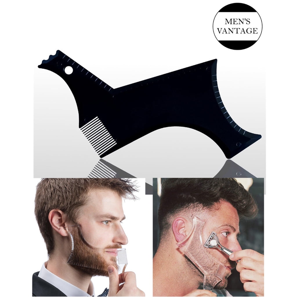 Beard Shaper Tool Kit - 2-Piece Beard Stencil Set for Men with ABS ...