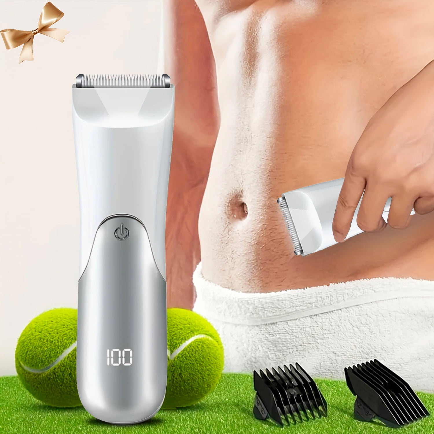 Beard Shaver For Man Body Hair Trimmer With 2 Protective Cap Sideburn ...