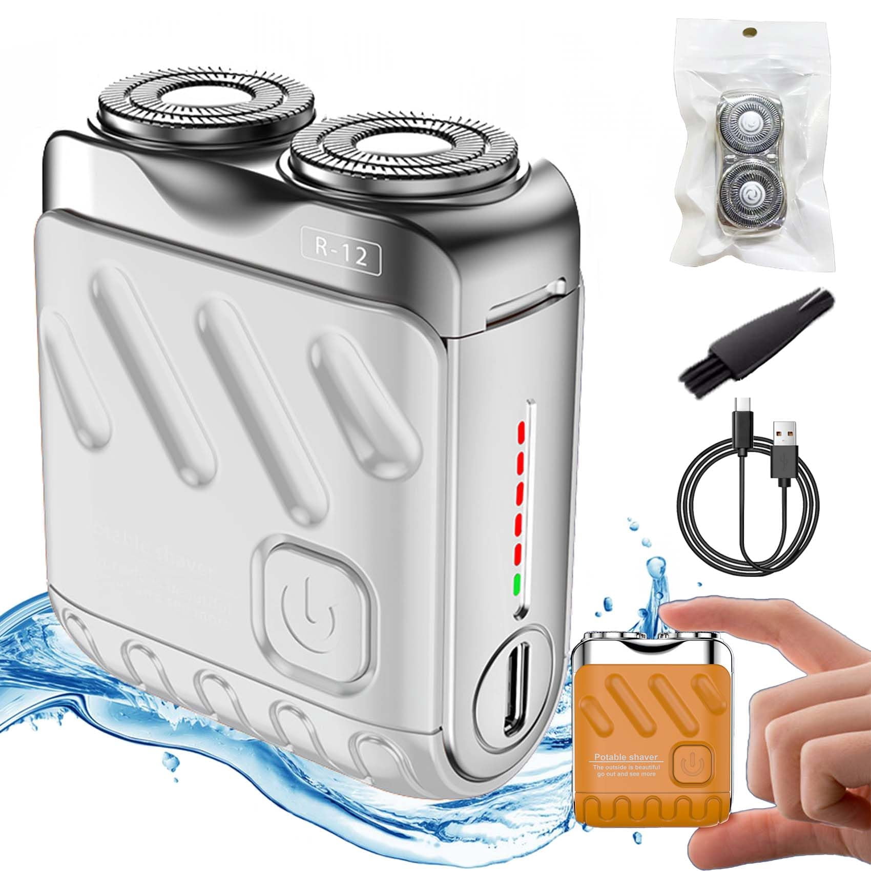 Beard Shaver Travel Mini and Portable Suitcase Design Double-Ring ...