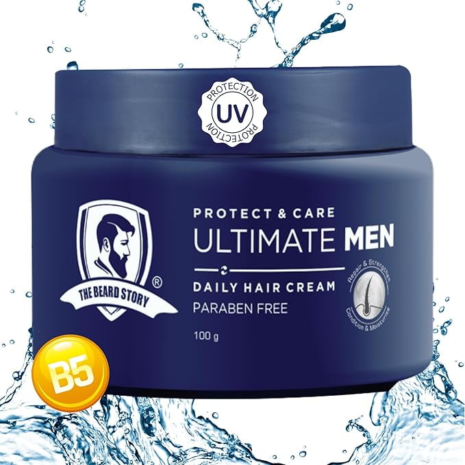 The Beard Story Hair Cream for Men | Daily Use | Non-Sticky | UV ...