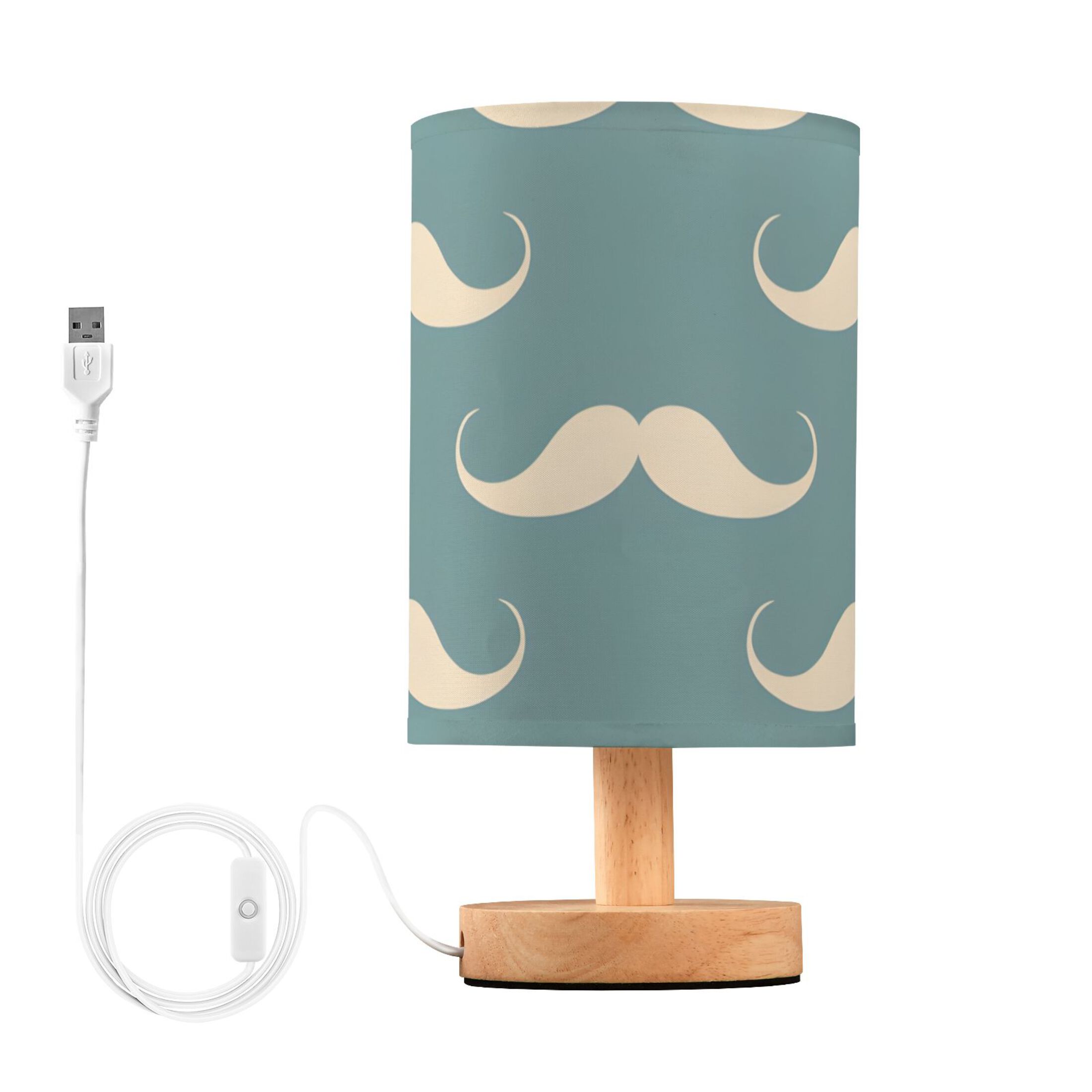 Beard Table Lamp USB Bedside Desk Nightstand Lamp Printed Gifts Small ...