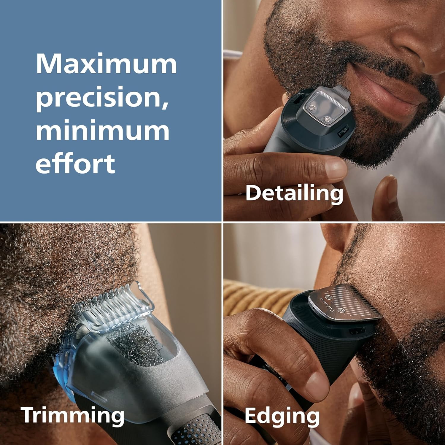 Beard Trimmer 5000 Series, Men's Face Trimmer, Waterproof BeardSense ...