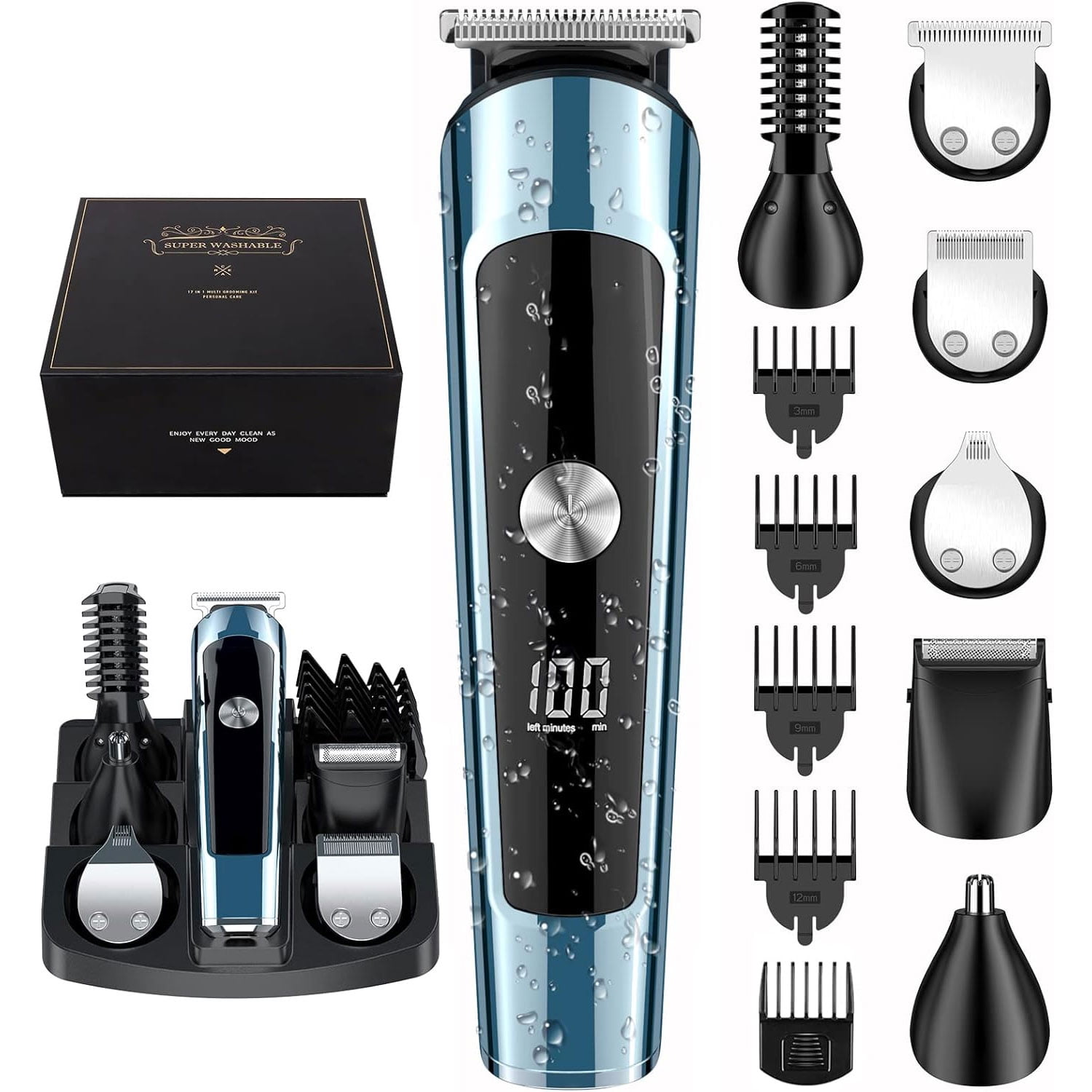 Beard Trimmer for Men, Mens Grooming Kit with Cordless Hair Clippers ...