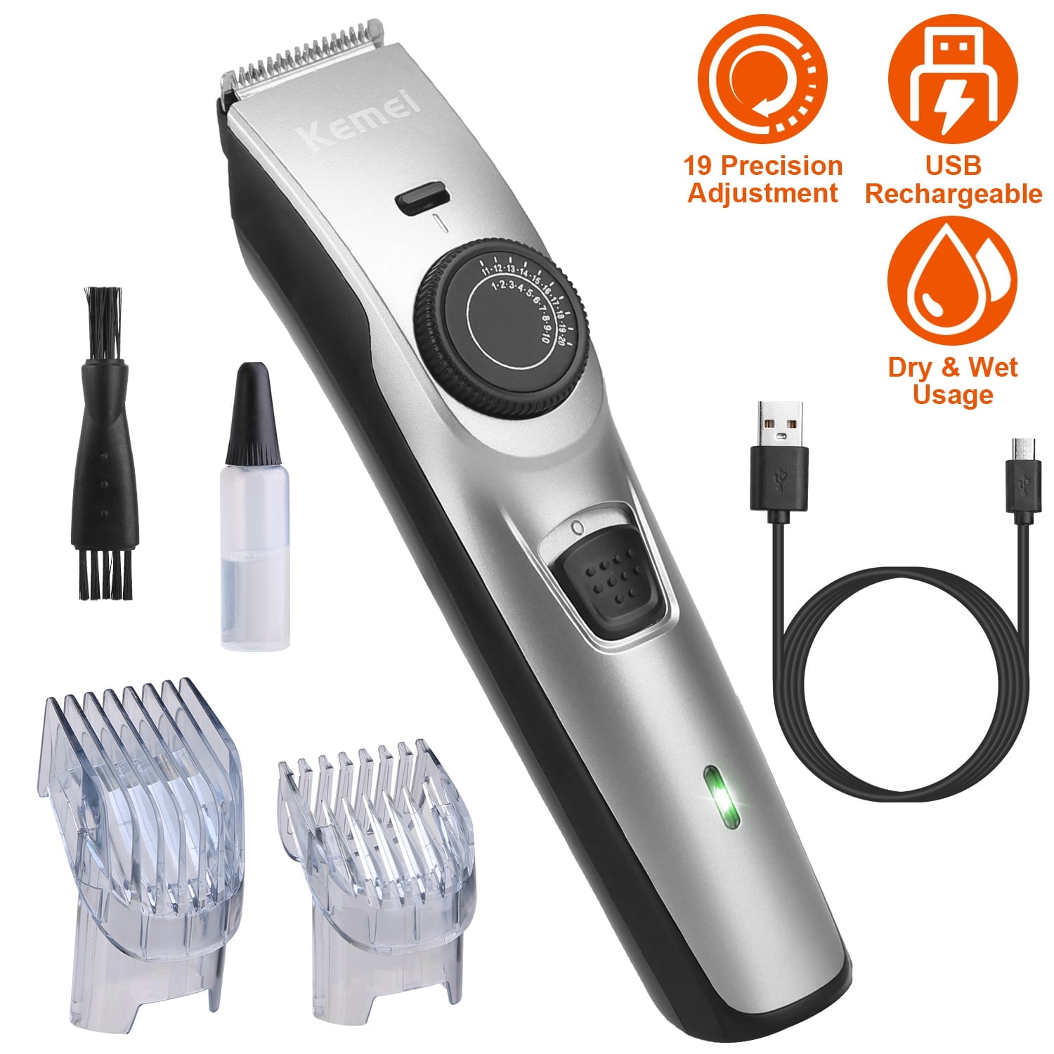 Beard Trimmer for Men, TeqHome USB Rechargeable Hair Mustache Trimmer ...