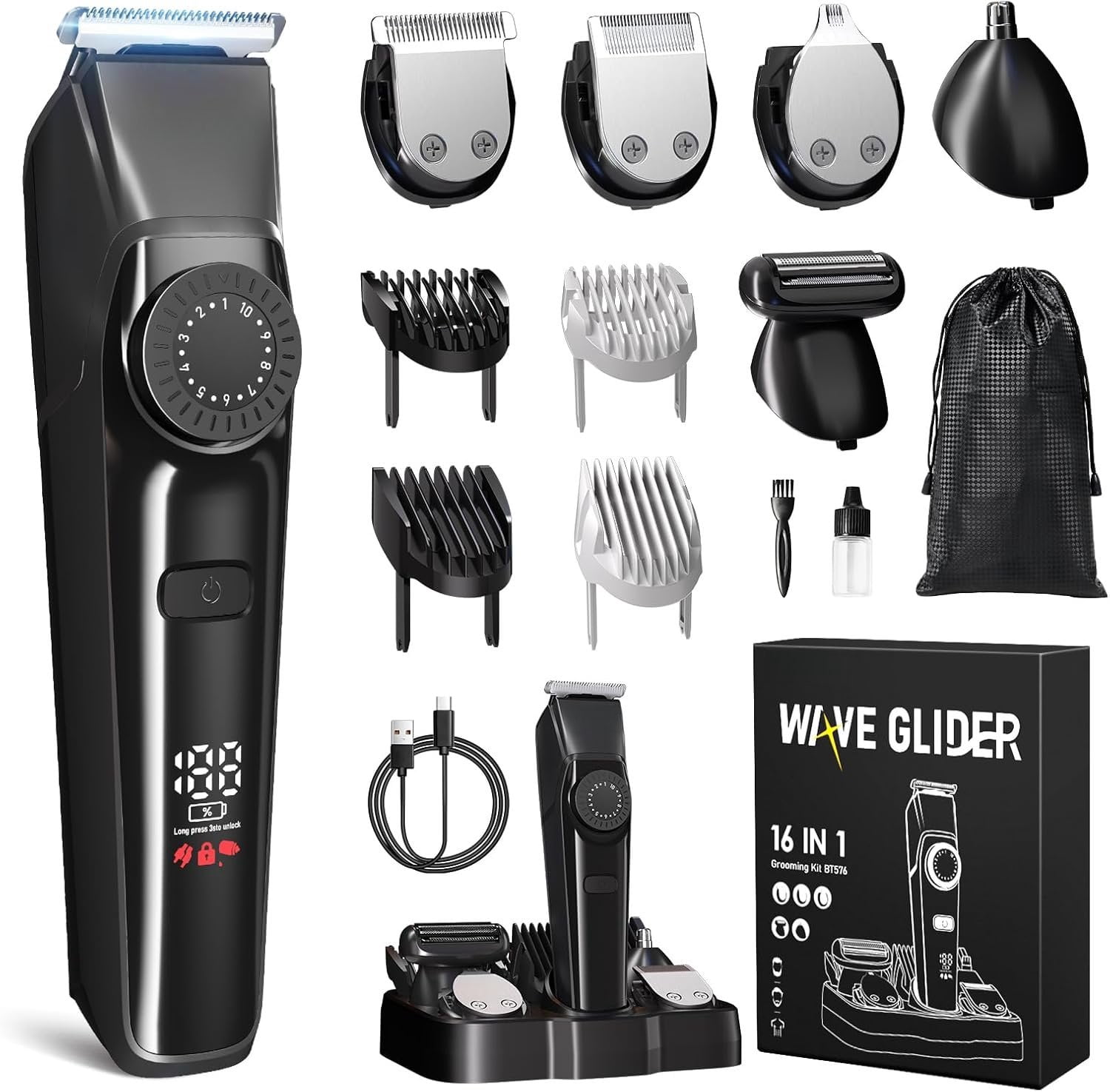 Beard Trimmers for Men - -in- Mens Kits with 40 Precision Dials ...
