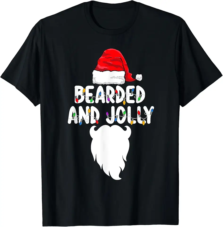 Bearded And Jolly Funny Christmas Design For Men T-Shirt - Walmart.com
