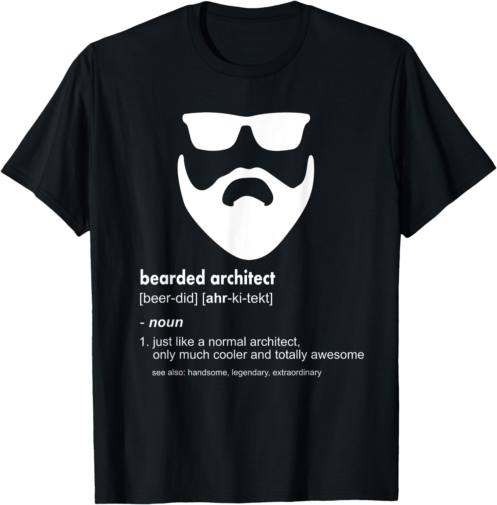 Bearded Architect Shirt Funny Beard Joke Architecture Gift T-Shirt ...