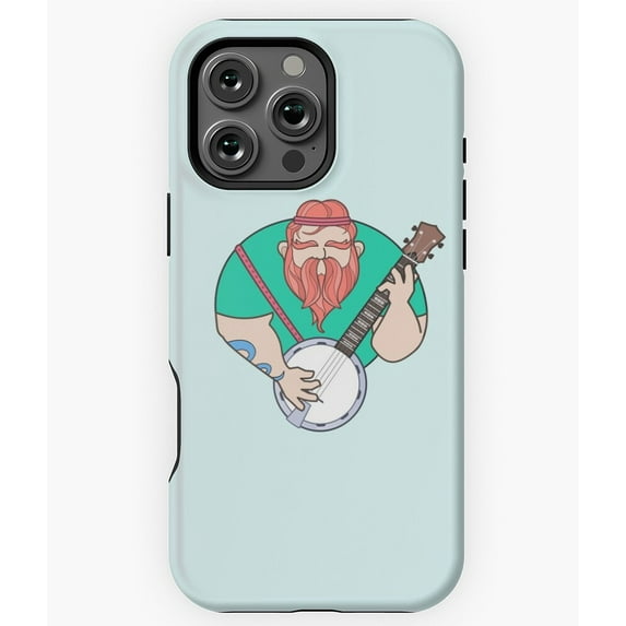Bearded Banjo Player Bluegrass Music Phone Case for iPhone 16 15 14 13 ...