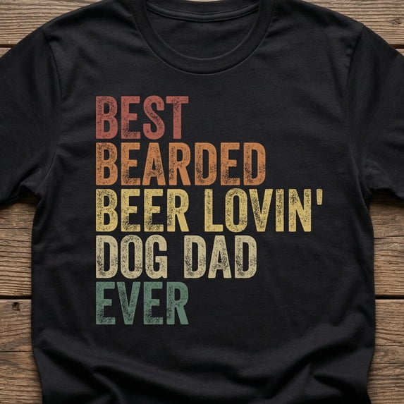 Bearded Beer Lovin 39 Dog Dad Shirt Funny Fathers Day Gift - Walmart.com