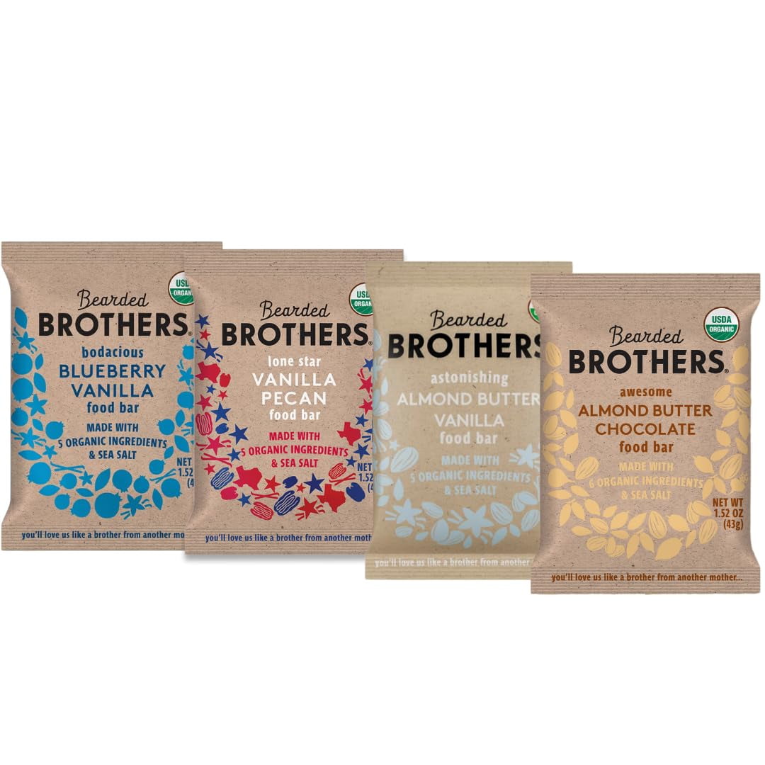 Bearded Brothers, Organic Vegan CCF19 Protein Energy Bars, 4 Flavor ...
