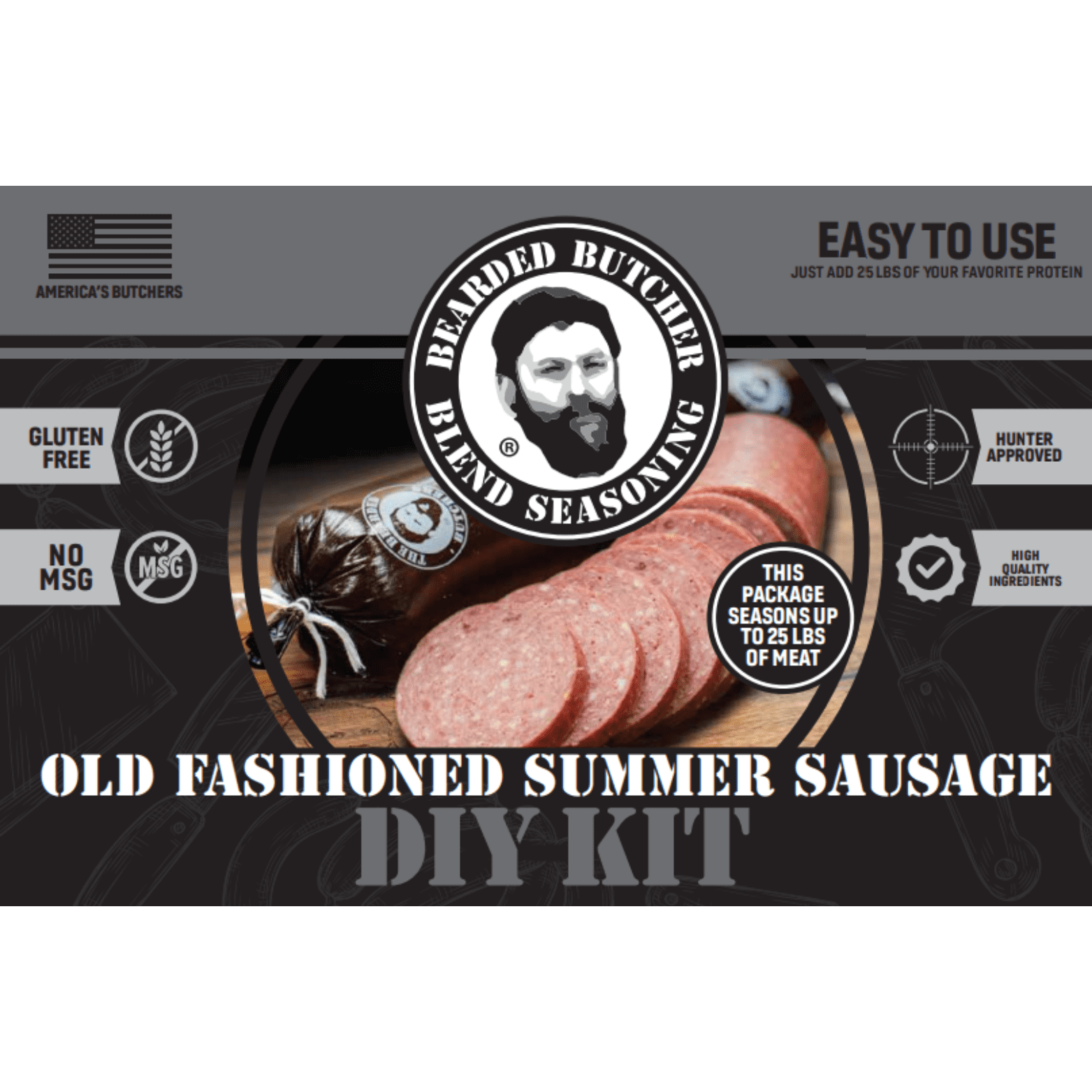 Bearded Butchers DIY Old Fashioned Summer Sausage Kit, Seasons 25 lbs ...