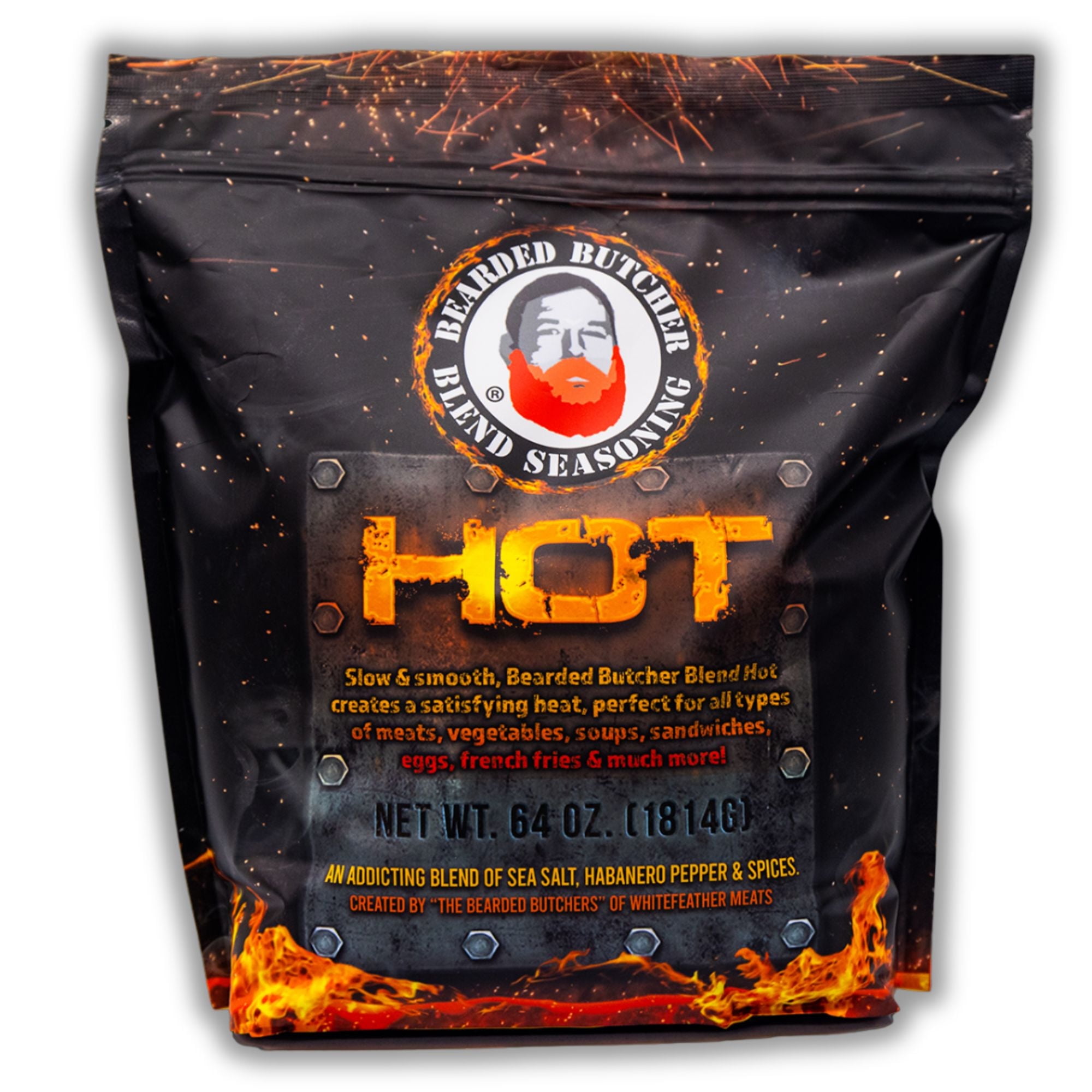 Bearded Butchers Hot Blend Seasoning, 64 oz (4 lb) Bag, Spicy Habanero ...