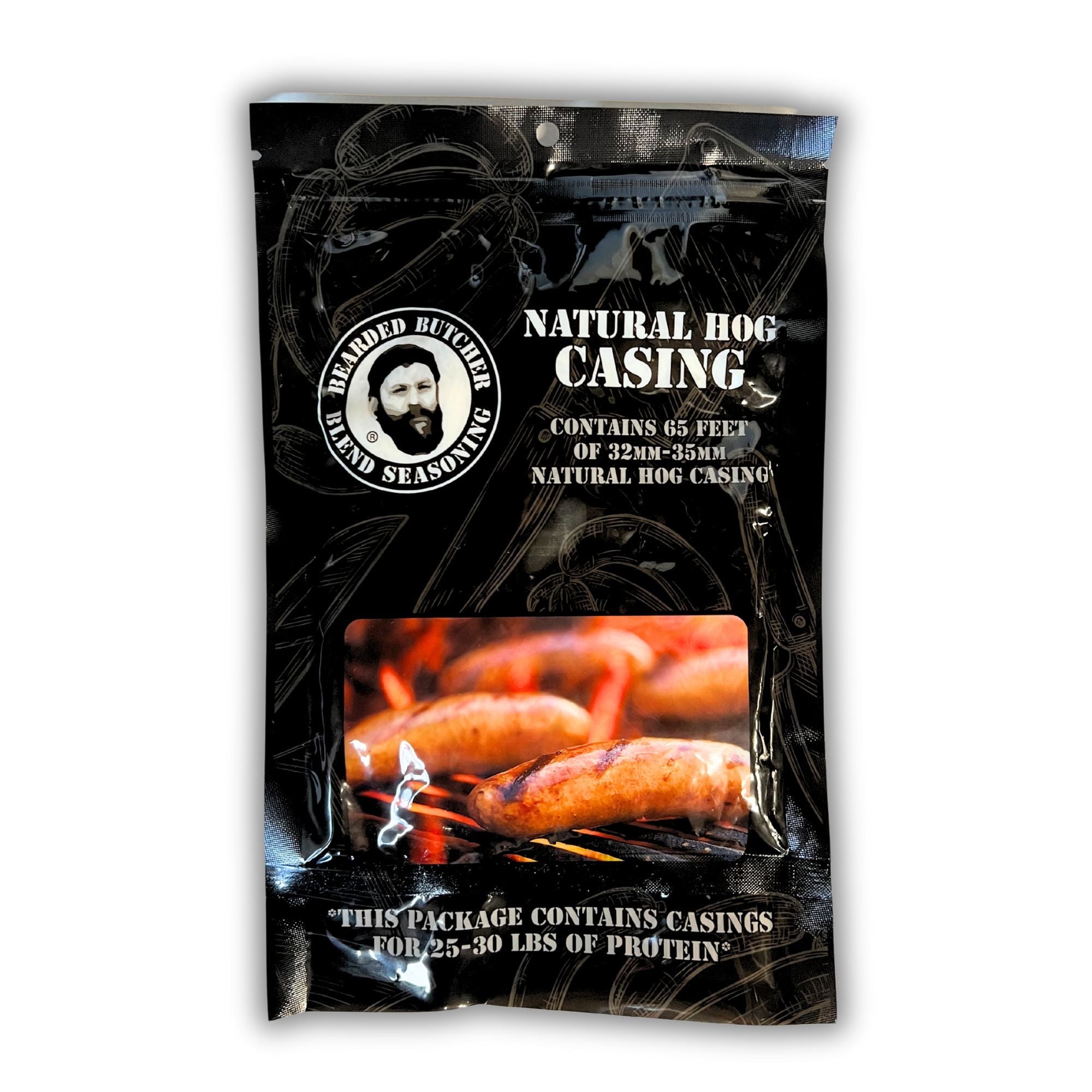 The Bearded Butchers Natural Hog Casings 32-35mm, Edible Sausage Casing ...