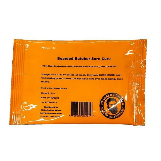 Bearded Butchers Pink Curing AKF18 Salt (Sodium Nitrite) - 1 oz for DIY ...