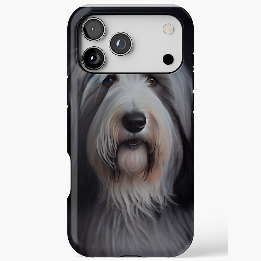 Bearded Collie Dog Oil Paint Portrait iPhone Case 17 through 11 Pro Max ...