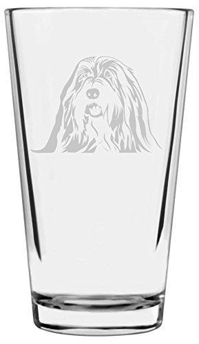 Bearded Collie Dog Themed Etched All Purpose 16oz Libbey Pint Glass ...