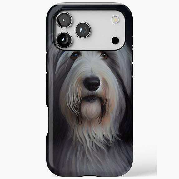 Bearded Collie Oil Paint Case for iPhone 11 12 13 14 15 16 17 Pro Max ...