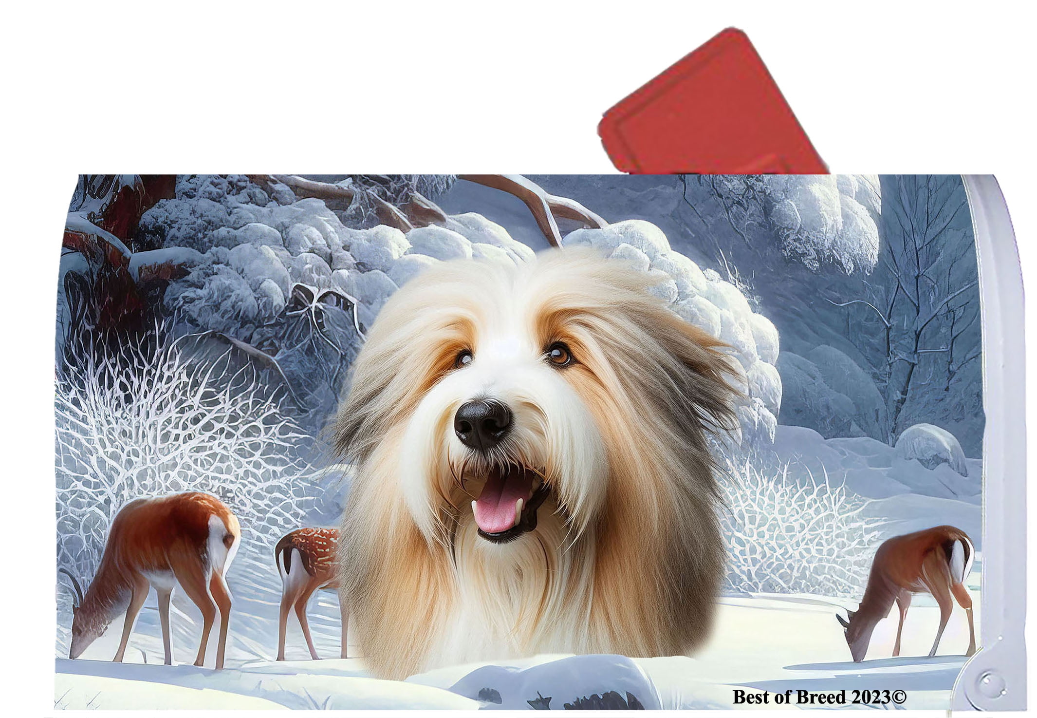 Bearded Collie Tan/White - Best of Breed Winter Wonderland Dog Breed ...