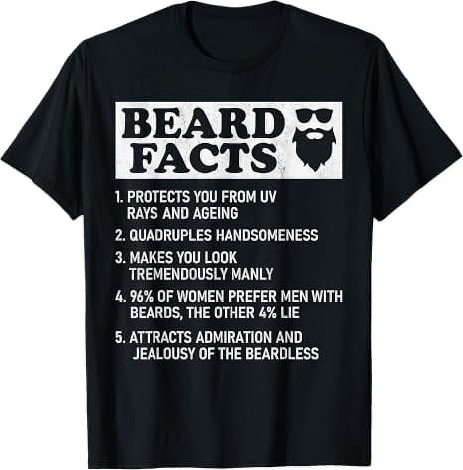 Bearded Dad Funny Beard Facts: Protects Ageing, Makes Manly T-Shirt ...