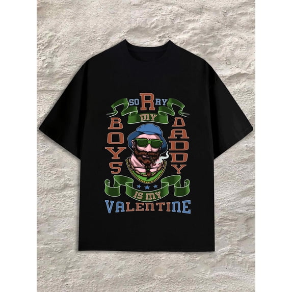 Bearded Daddy Valentine Men black Fashionable, printed, machine ...