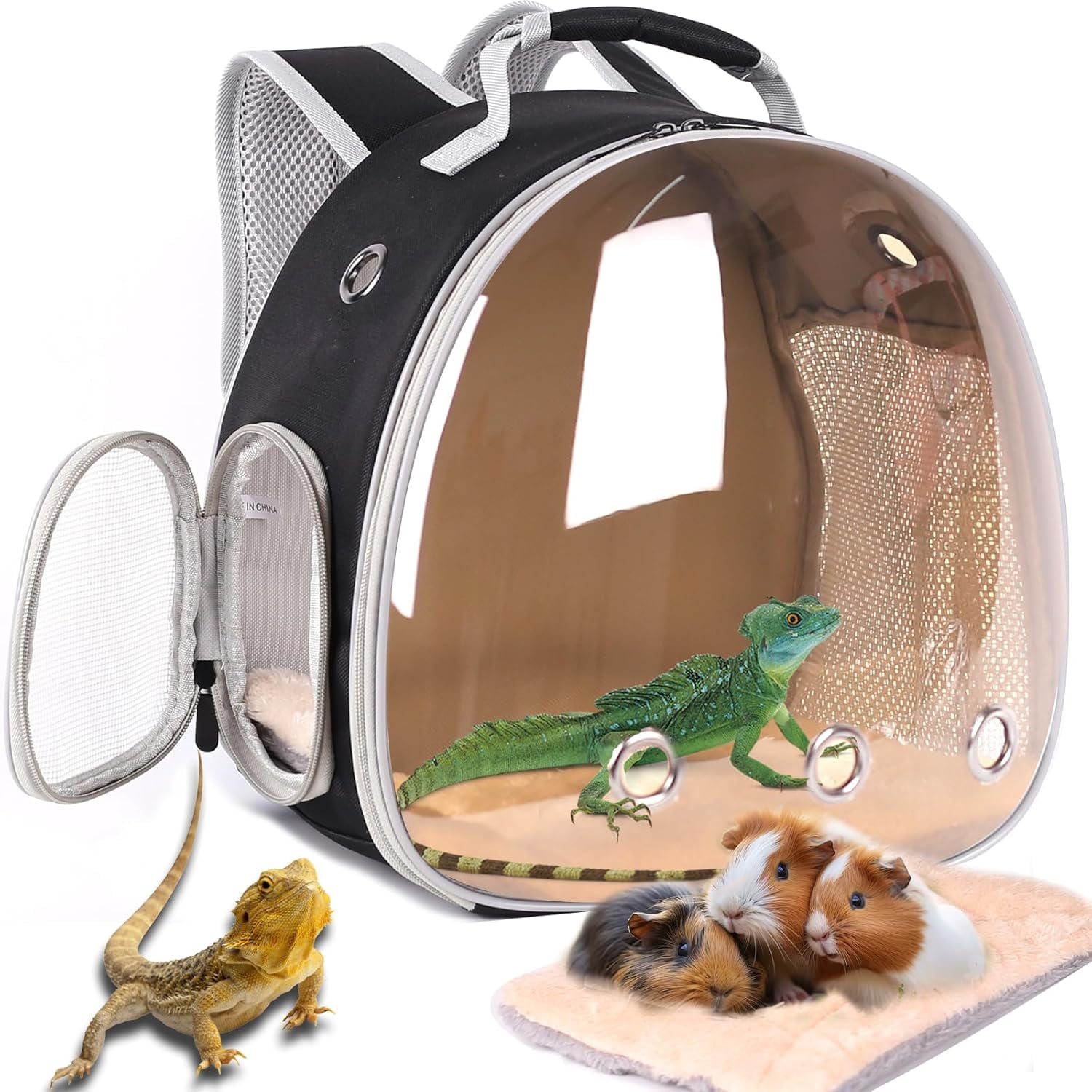 Bearded Dragon Backpack Carrier with Clear Bubble Window for Small ...