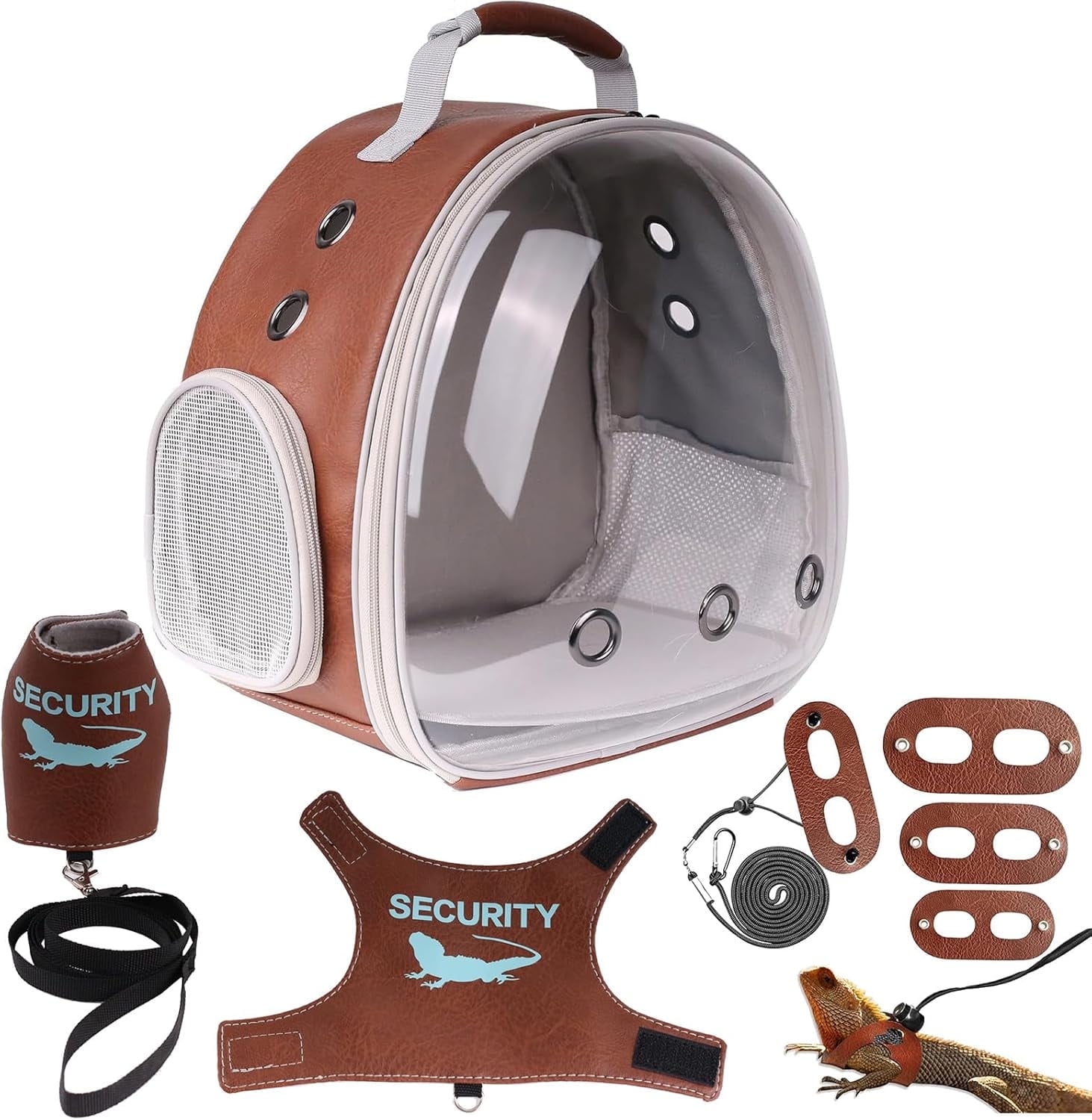 Bearded Dragon Carrier Backpack with Two Security Printing Harness with ...