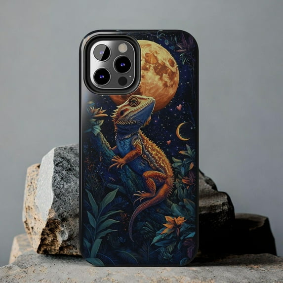 Bearded Dragon Celestial Full Moon Phone Case with iPhone 17 to 11 Pro ...