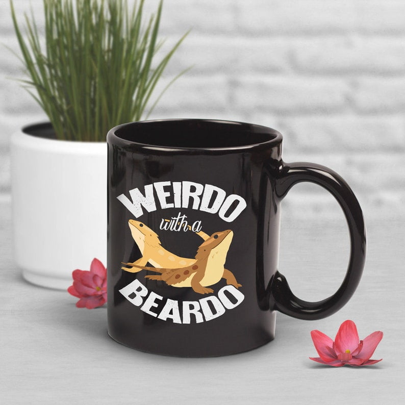 Bearded Dragon Coffee Mug, Funny Lizard Cup, Beardie Mom, Dad, Weirdo ...